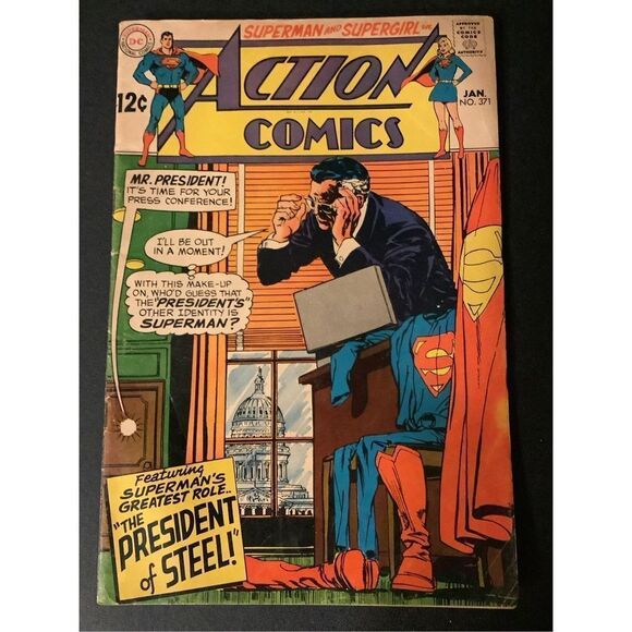 DC Comics | Accents | Vintage 969 Adventure Comics Supermanissue No 371 ...